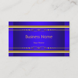 Elegant Classy Royal Blue Yellow Gold Company Business Card | Zazzle