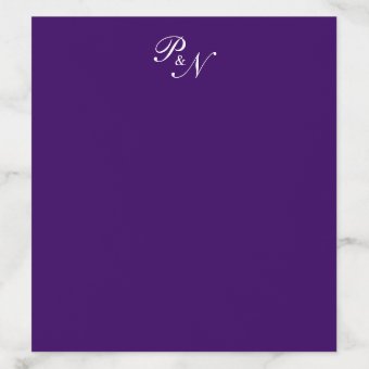 Elegant Classy Royal Purple Monogram Wedding Envelope Liner | Zazzle
