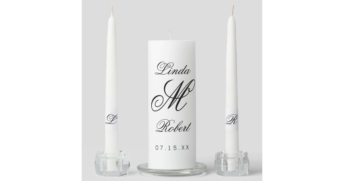 Elegant Classy Script Vintage Wedding Unity Candle | Zazzle