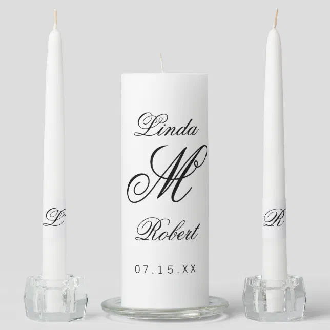 Elegant Classy Script Vintage Wedding Unity Candle | Zazzle