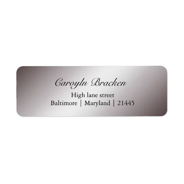 Elegant Classy Sheen Silver Wedding Label | Zazzle
