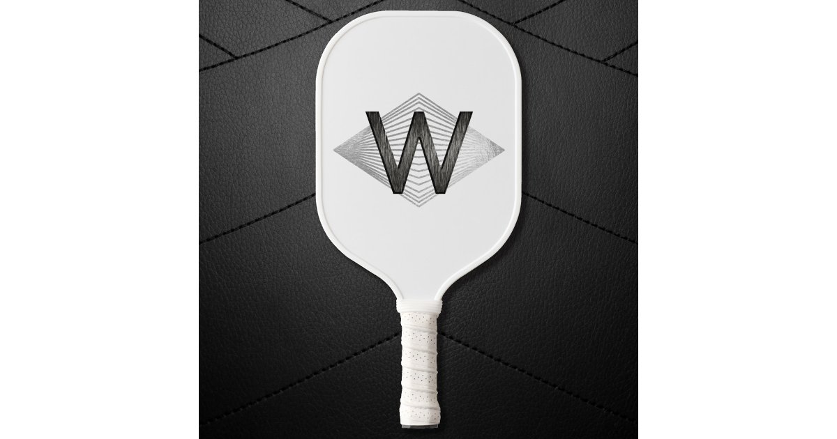 Elegant Classy Silver Black Personalized Monogram Pickleball Paddle ...