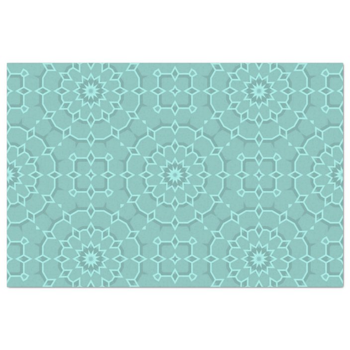 Elegant Classy Teal Mosaic Geometric Pattern Tissue Paper | Zazzle.com