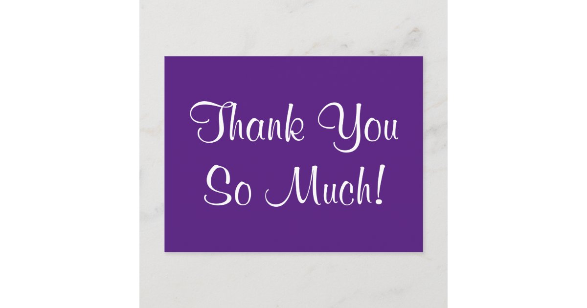 Elegant, Classy "Thank You So Much!" Postcard | Zazzle