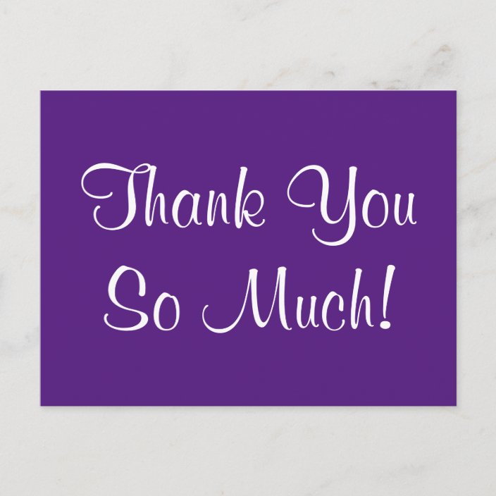 Elegant, Classy "Thank You So Much!" Postcard | Zazzle.com