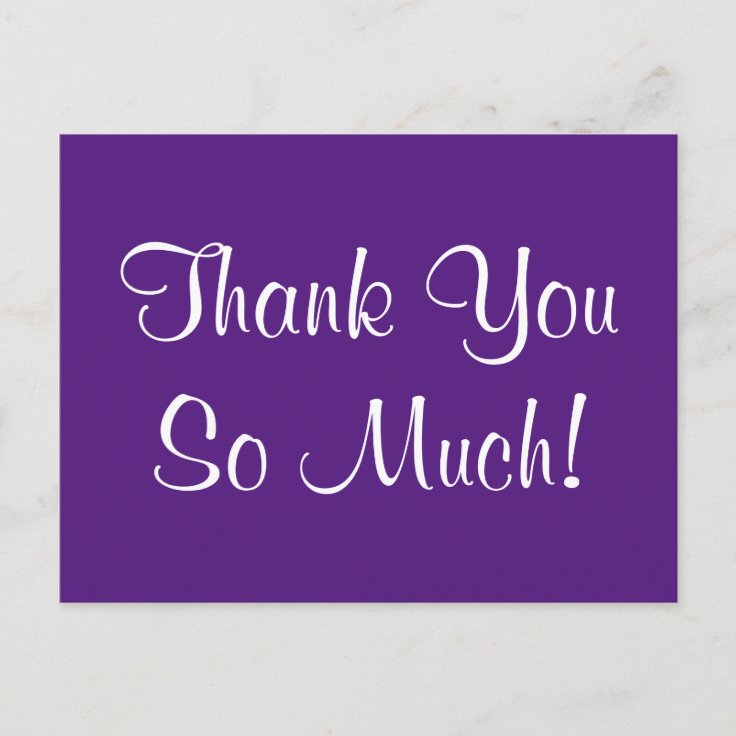 Elegant, Classy "Thank You So Much!" Postcard | Zazzle