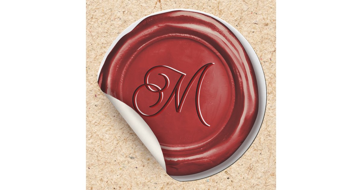 Elegant Classy Vintage Monogram Wax Seal Stickers | Zazzle