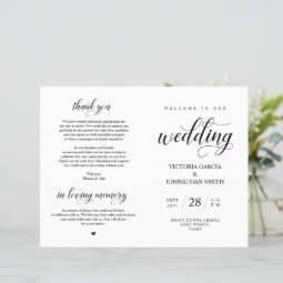 Elegant Classy Wedding Ceremony Foldable Program | Zazzle