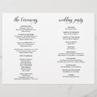 Elegant Classy Wedding Ceremony Foldable Program | Zazzle