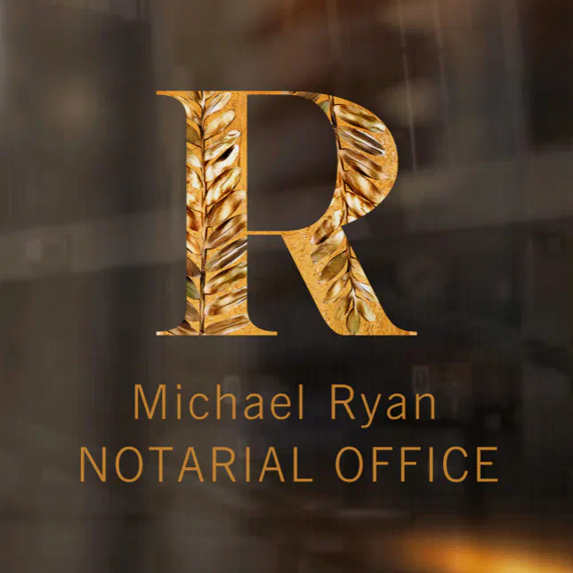 Elegant Classy White & Gold Personalized Monogram Window Cling | Zazzle