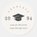 Elegant Clean Minimal Simple Graduation Classic Round Sticker | Zazzle