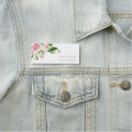 Elegant Clean Pink Green Watercolor Peony Floral Name Tag | Zazzle