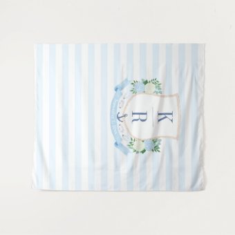 Elegant Coastal Wedding Crest Photo Backdrop | Zazzle
