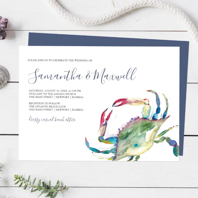 Elegant Coastal Wedding Invitation | Zazzle