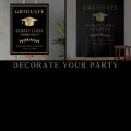 Elegant College Black Gold Graduation Party Invitation | Zazzle