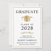 Elegant College Gold Graduation Announcement | Zazzle