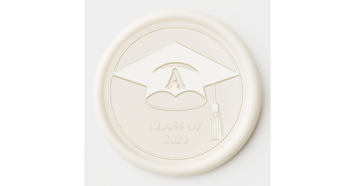 Elegant College Graduation Monogram Wax Seal Sticker | Zazzle