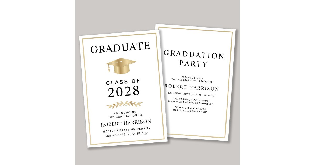 Elegant College Graduation Party Invitation | Zazzle