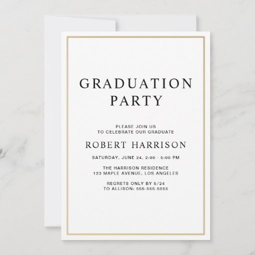 Elegant College Graduation Party Invitation | Zazzle