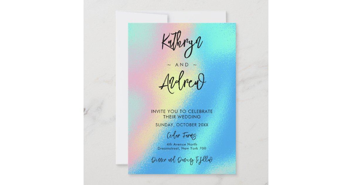 Elegant Color Shift Wedding Invitation | Zazzle