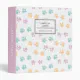 Elegant colorful Dog Paw Prints Pattern 3 Ring Binder | Zazzle