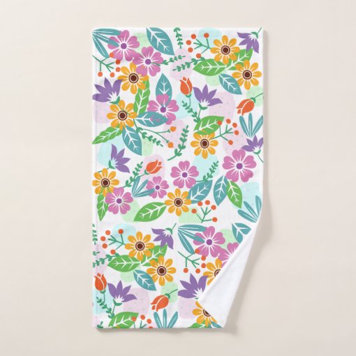 Elegant Colorful Floral towel set | Zazzle