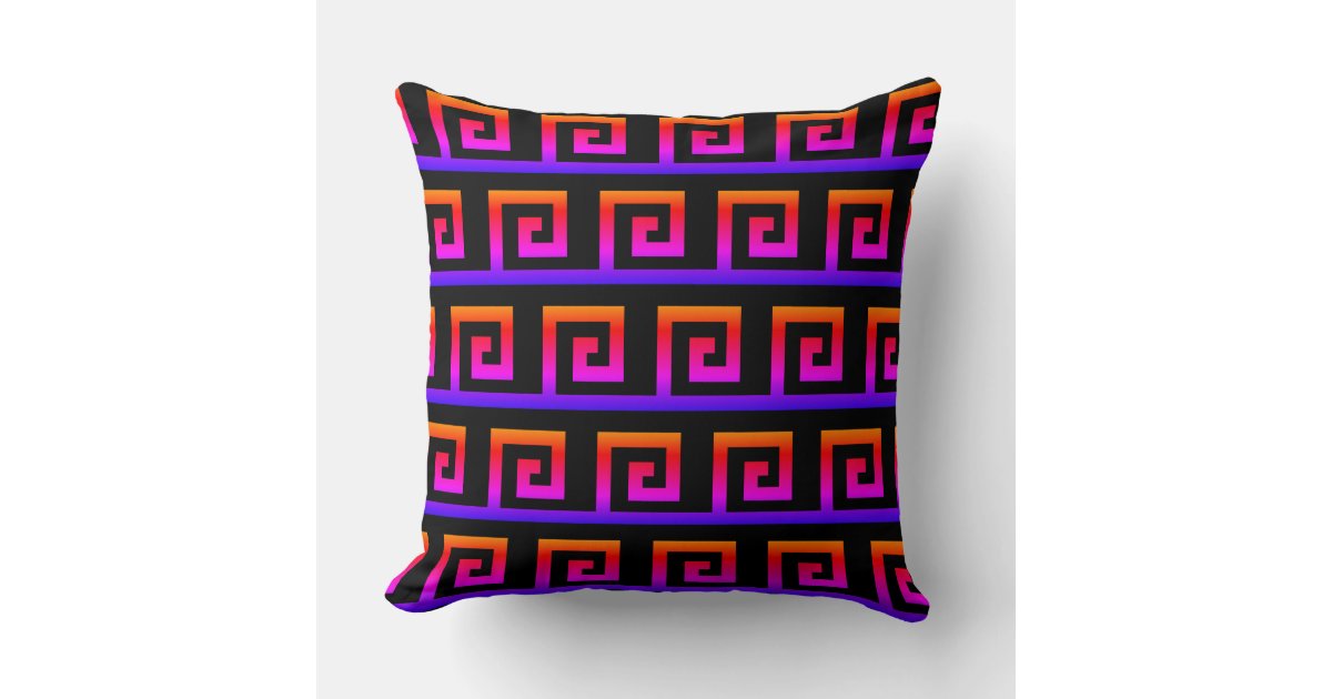 Elegant Colorful Geometric Pattern Throw Pillow | Zazzle