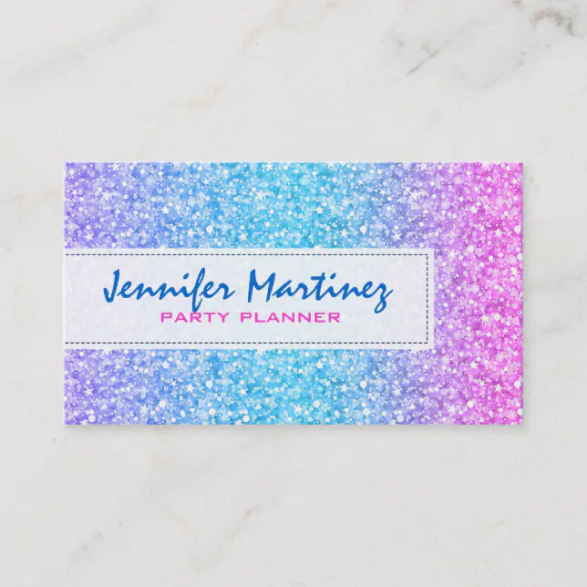 Elegant Colorful Glitter & Sparkles Texture Business Card | Zazzle