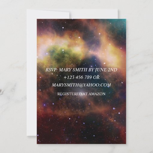 Elegant Colorful Starry Night Sky Wedding Invitation | Zazzle