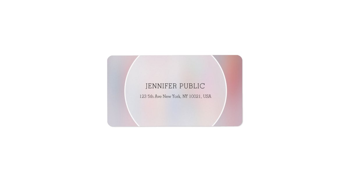 Elegant Colors Professional Modern Simple Template Label | Zazzle