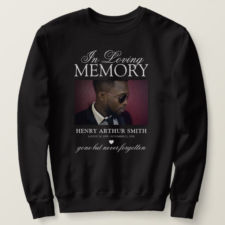 Elegant Commemorative Photo | In Loving Memory Sweatshirt | Zazzle