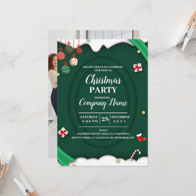 Elegant Company Christmas Party Invitation | Zazzle
