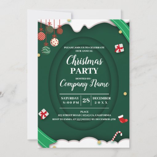 Elegant Company Christmas Party Invitation | Zazzle