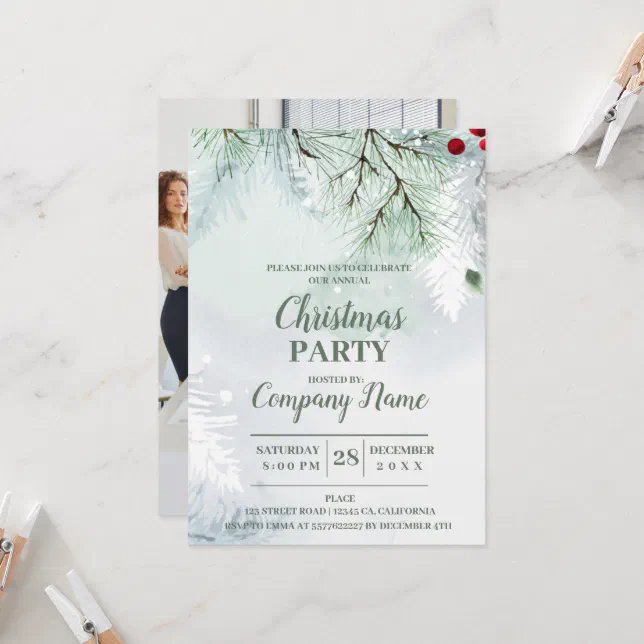 Elegant Company Cocktail Christmas Party Invitatio Invitation | Zazzle