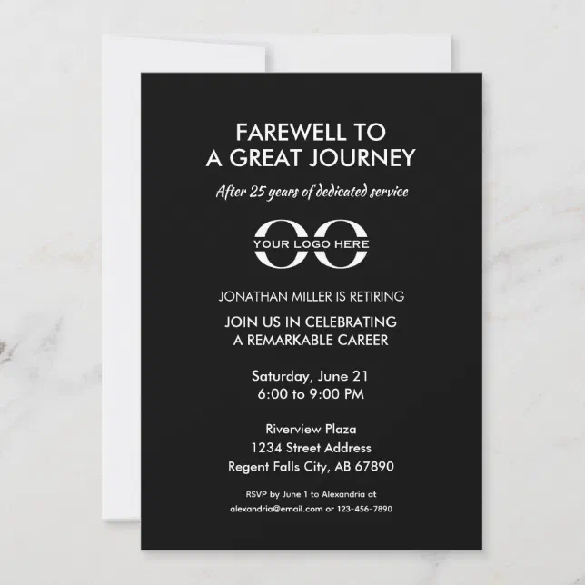 Elegant Company Retirement Celebration Invitation | Zazzle