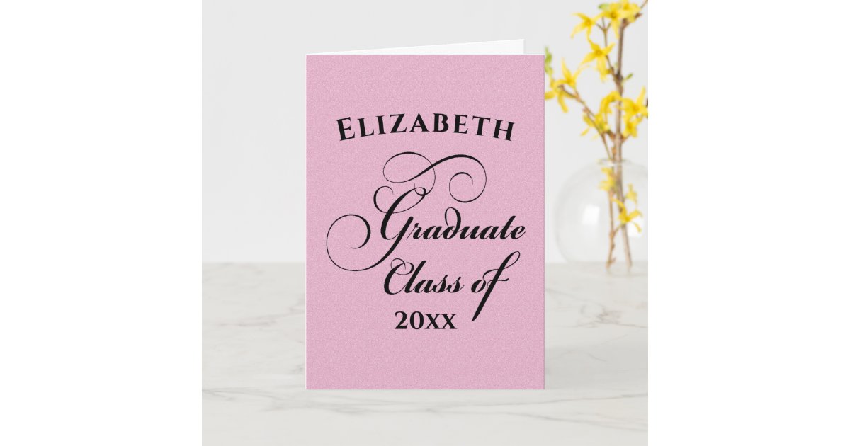 Elegant Congratulations Graduate Pink Glitter Card | Zazzle