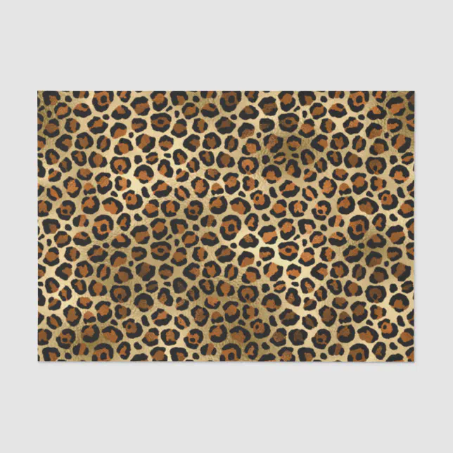 Elegant Copper Gold Leopard Animal Print Tissue Paper | Zazzle