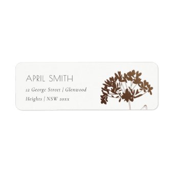 ELEGANT COPPER HYDRANGEA FLORAL ADDRESS LABEL | Zazzle