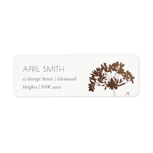 ELEGANT COPPER HYDRANGEA FLORAL ADDRESS LABEL | Zazzle