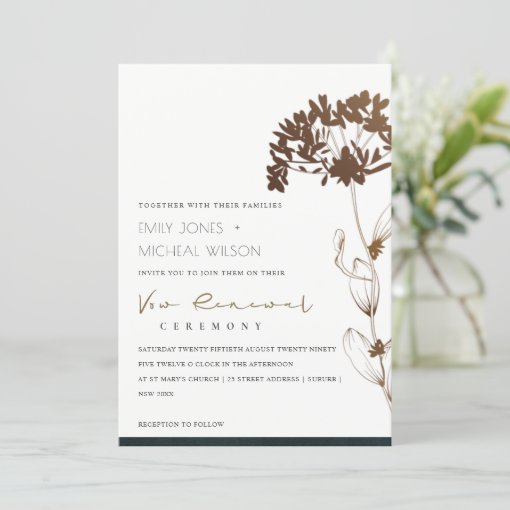 ELEGANT COPPER HYDRANGEA FLORAL WEDDING INVITE | Zazzle