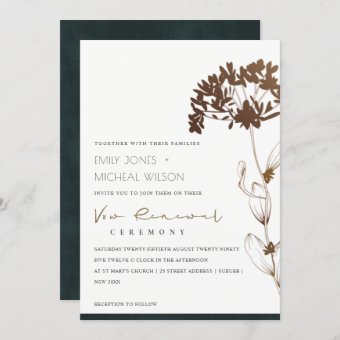 ELEGANT COPPER HYDRANGEA FLORAL WEDDING INVITE | Zazzle