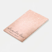 Elegant copper rose gold glitter makeup artist post-it notes | Zazzle