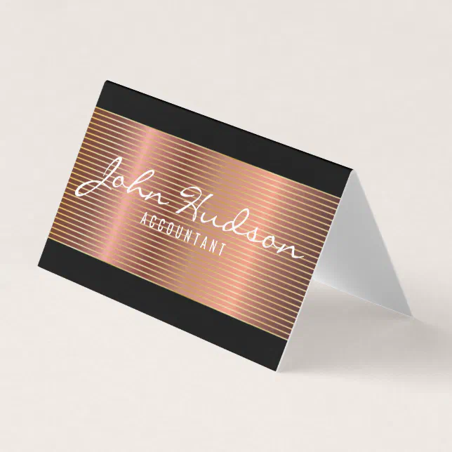 Elegant Copper Script Modern Design 3.5x2 Business Card | Zazzle