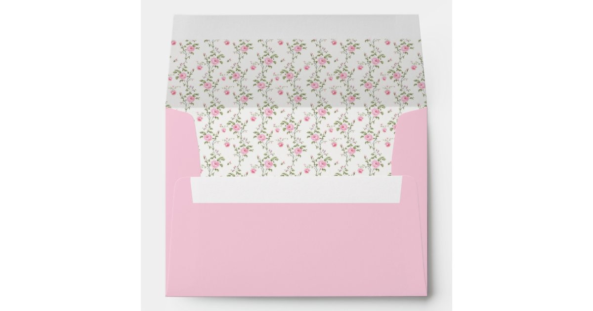 Elegant Coquette Pink Bow Floral Baby Shower Envelope | Zazzle