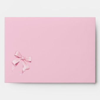 Elegant Coquette Pink Bow Floral Baby Shower Envelope | Zazzle