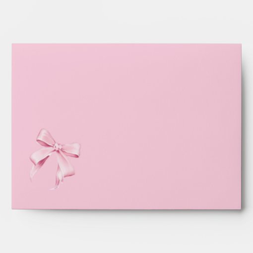 Elegant Coquette Pink Bow Floral Baby Shower Envelope | Zazzle