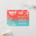 Elegant Coral Reef Beach Wedding Reception Invitation | Zazzle