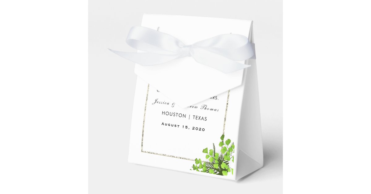 Elegant Corner Fern Decoration Wedding Favor Boxes | Zazzle