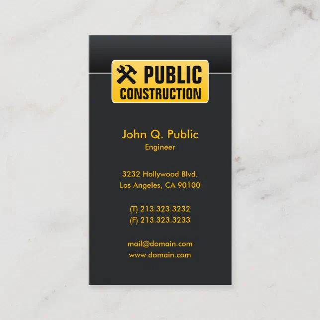 Elegant Corporate Black Construction Home Builders Business Card | Zazzle