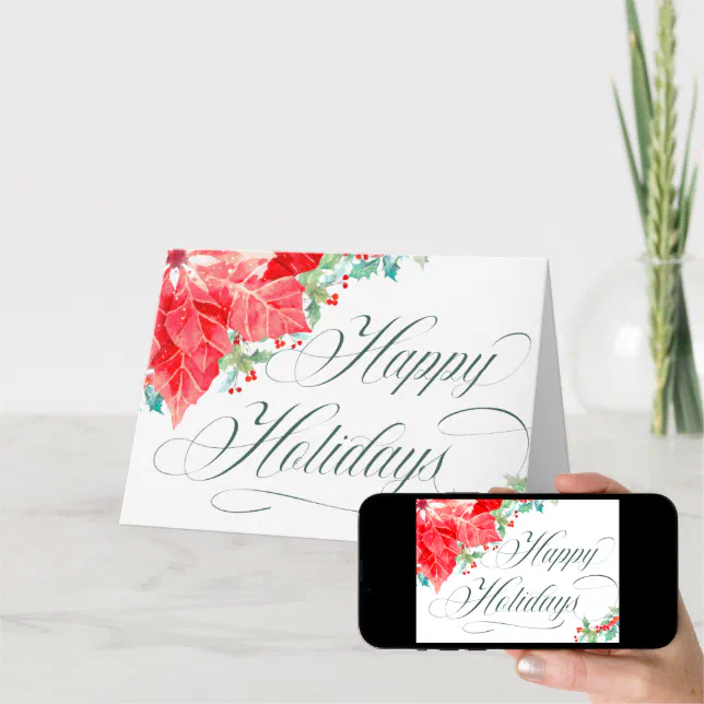 Elegant Corporate Christmas Holiday Card | Zazzle